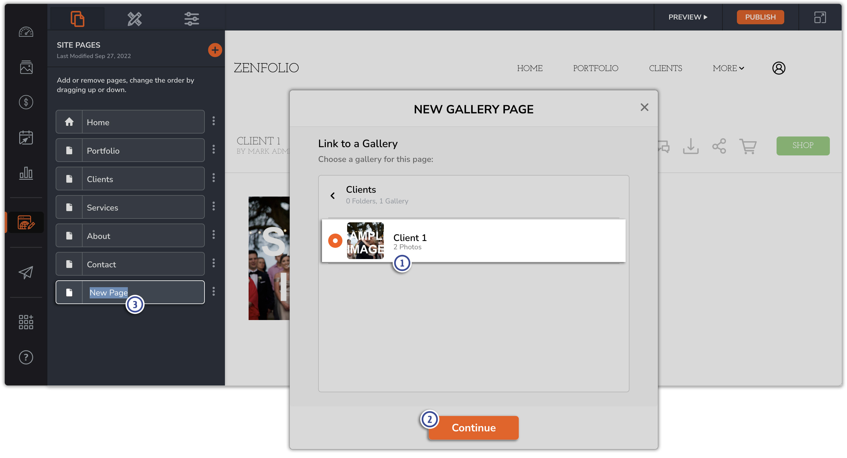 Adding New Pages To Your Website – Zenfolio