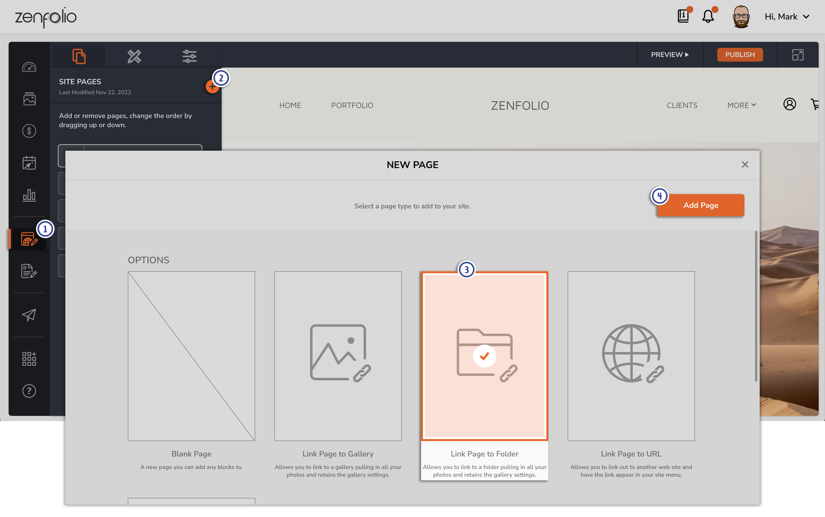 Adding New Pages To Your Website – Zenfolio