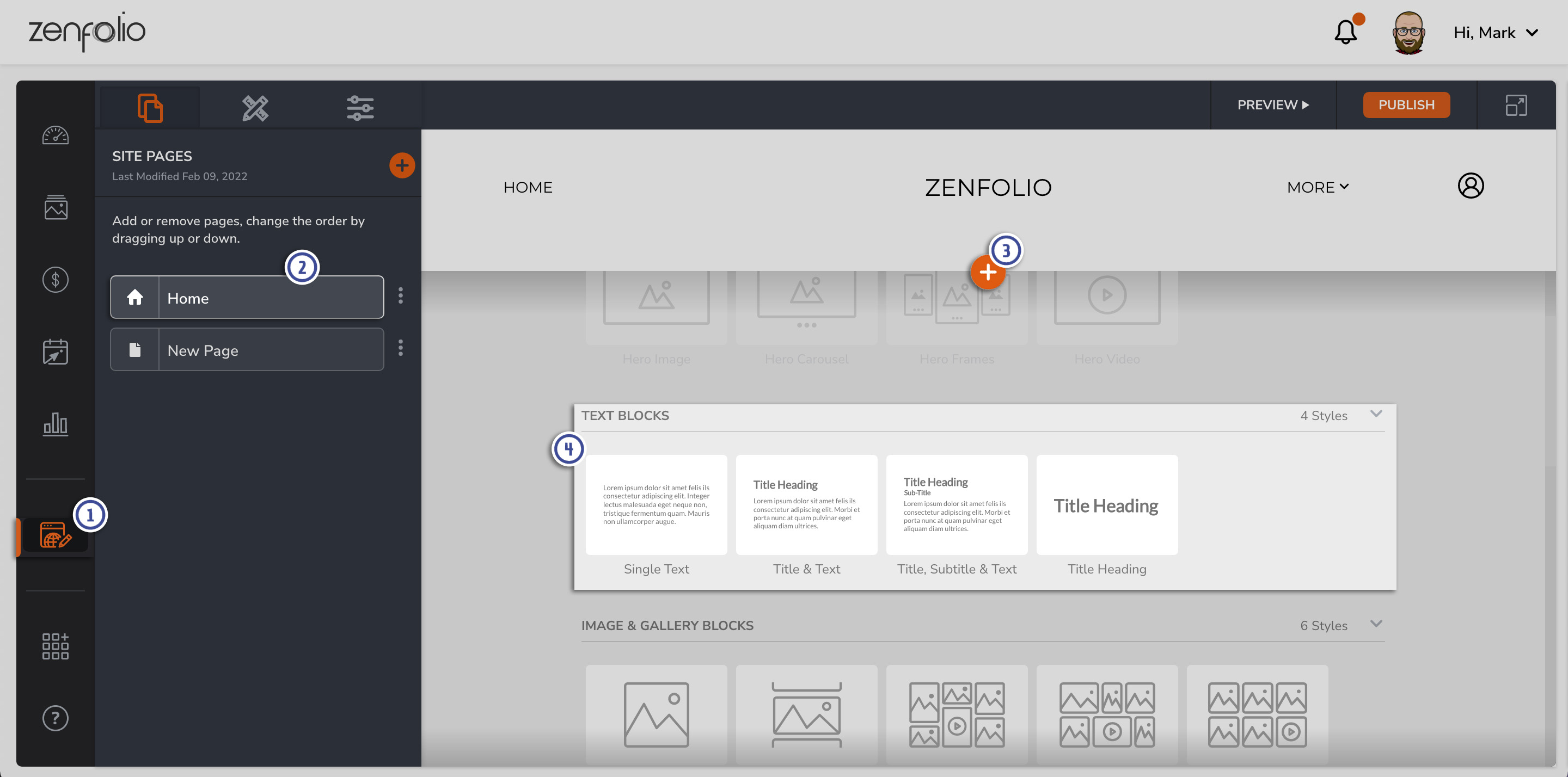 Using The Text Blocks – Zenfolio