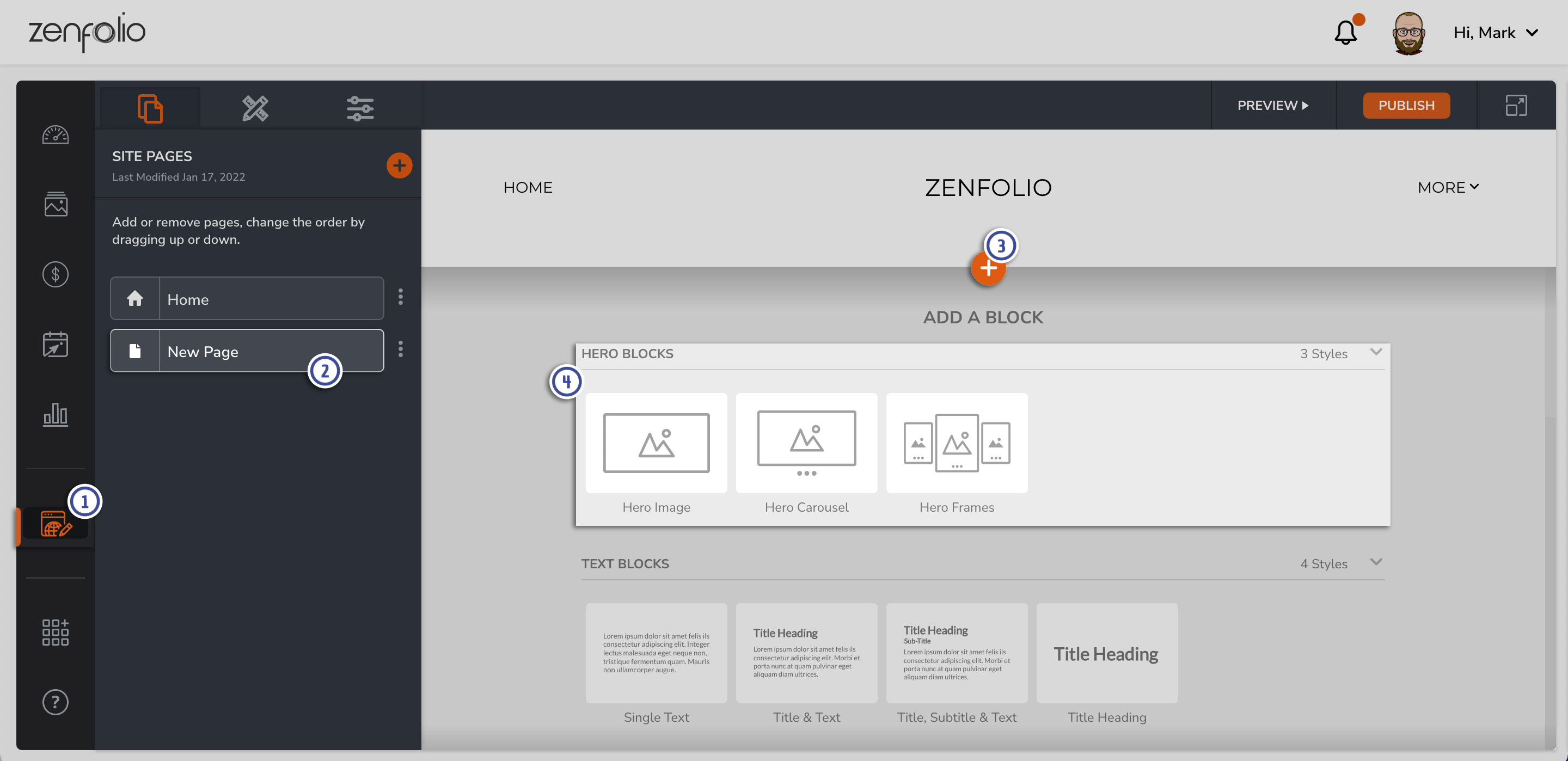 Using The Hero Blocks – Zenfolio