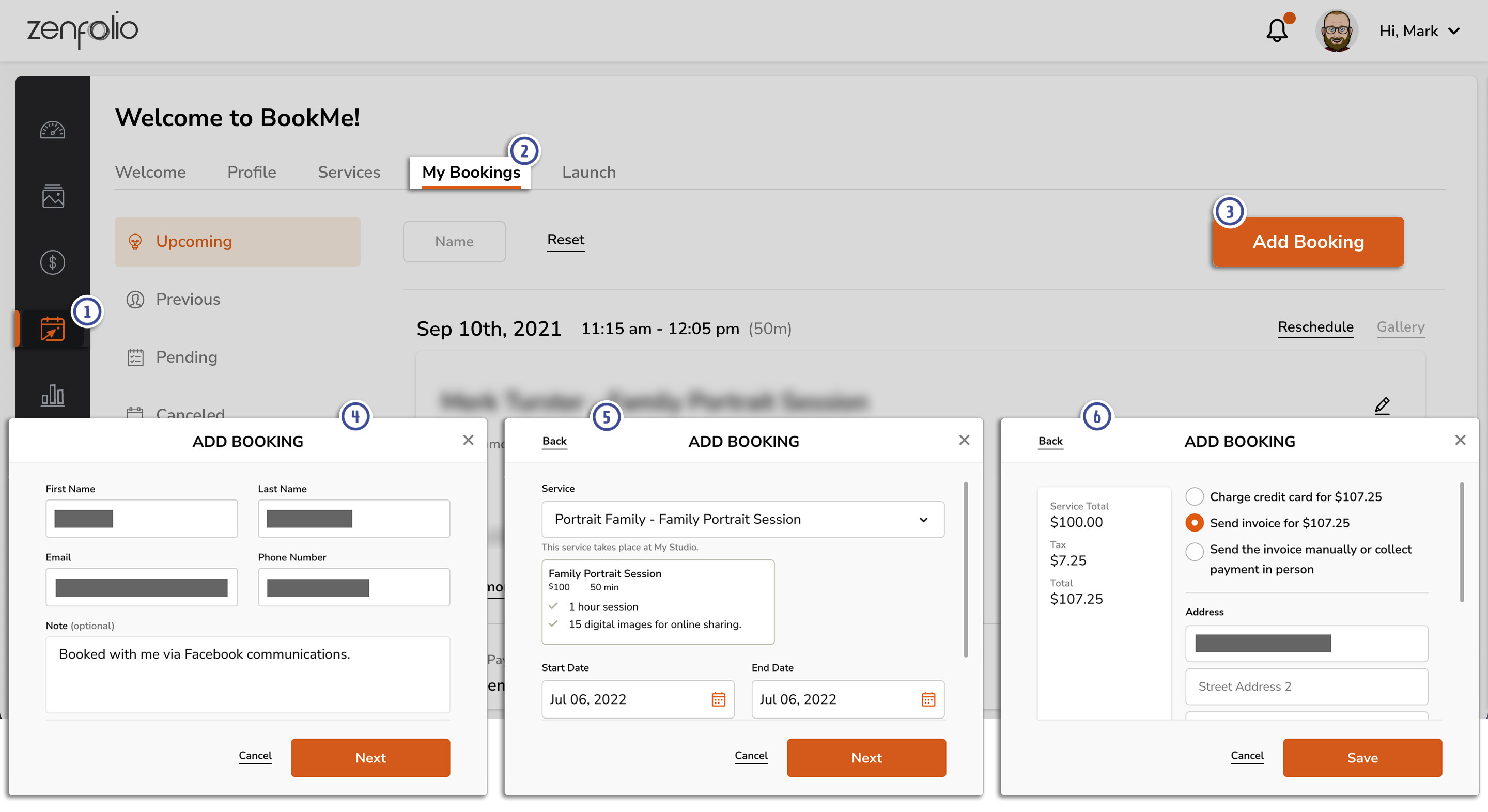 Manually Creating Client Bookings Within BookMe – Zenfolio